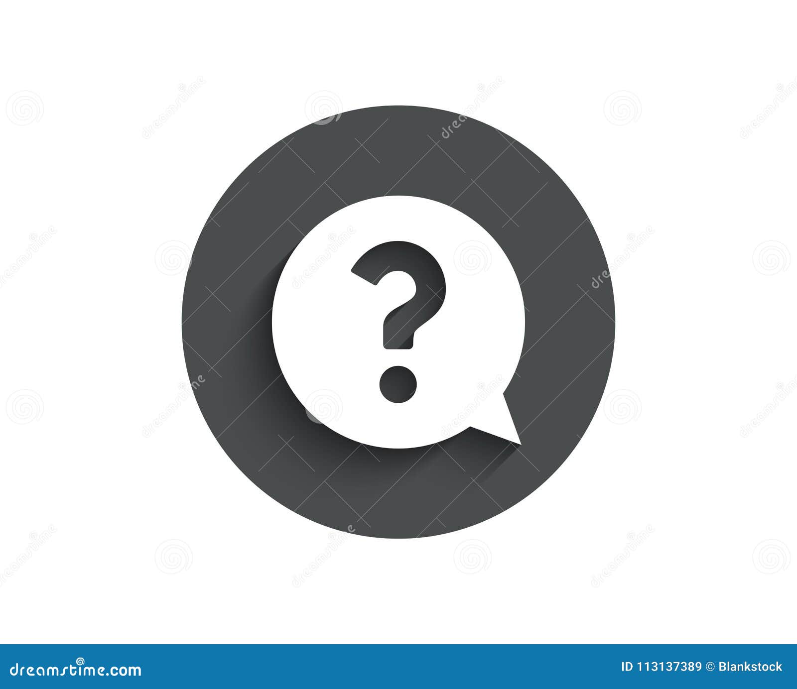 Question Mark Simple Icon. Help Speech Bubble. Stock Vector ...