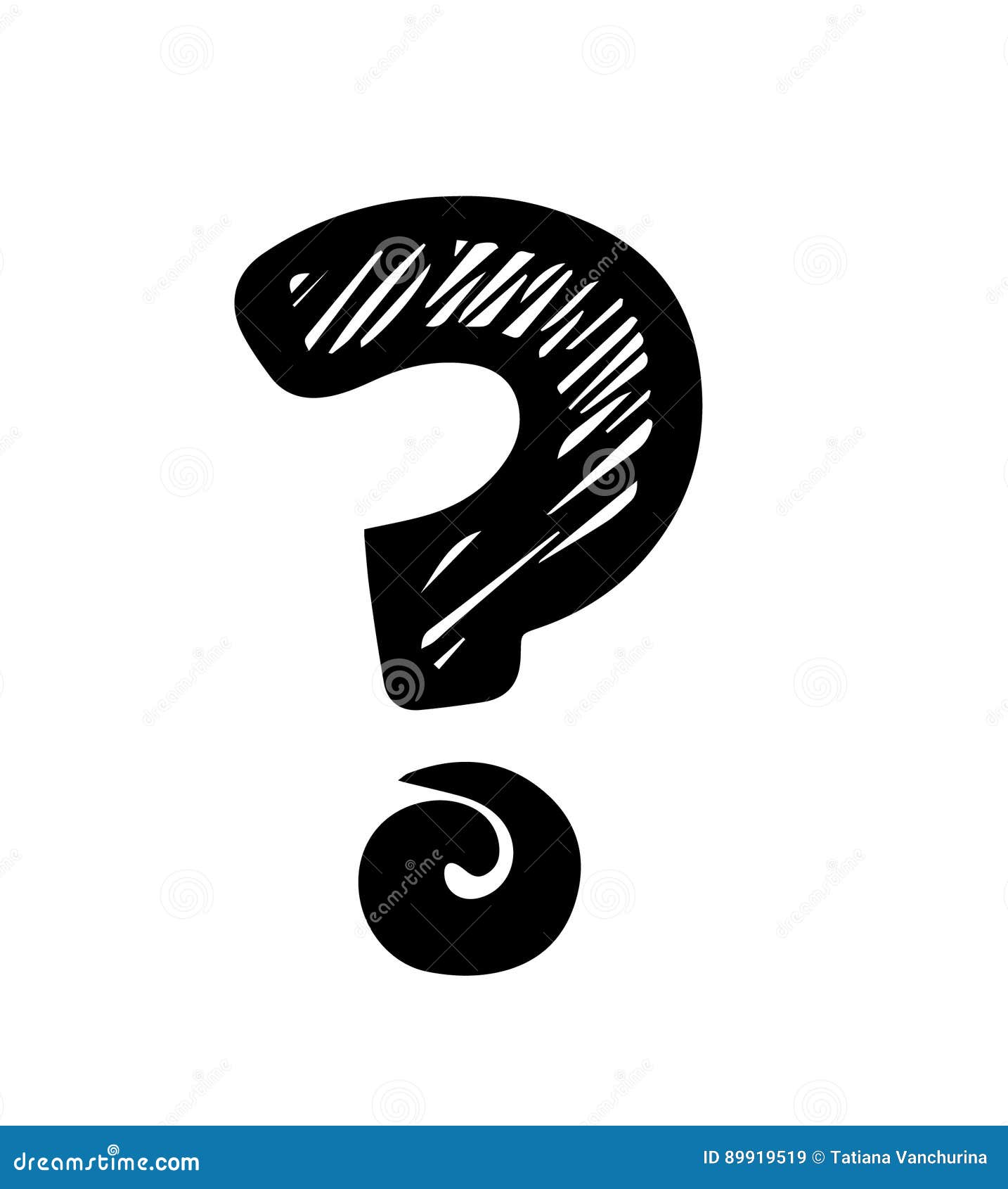 Question Mark Sketch Illustration Stock Illustration - Illustration of ...