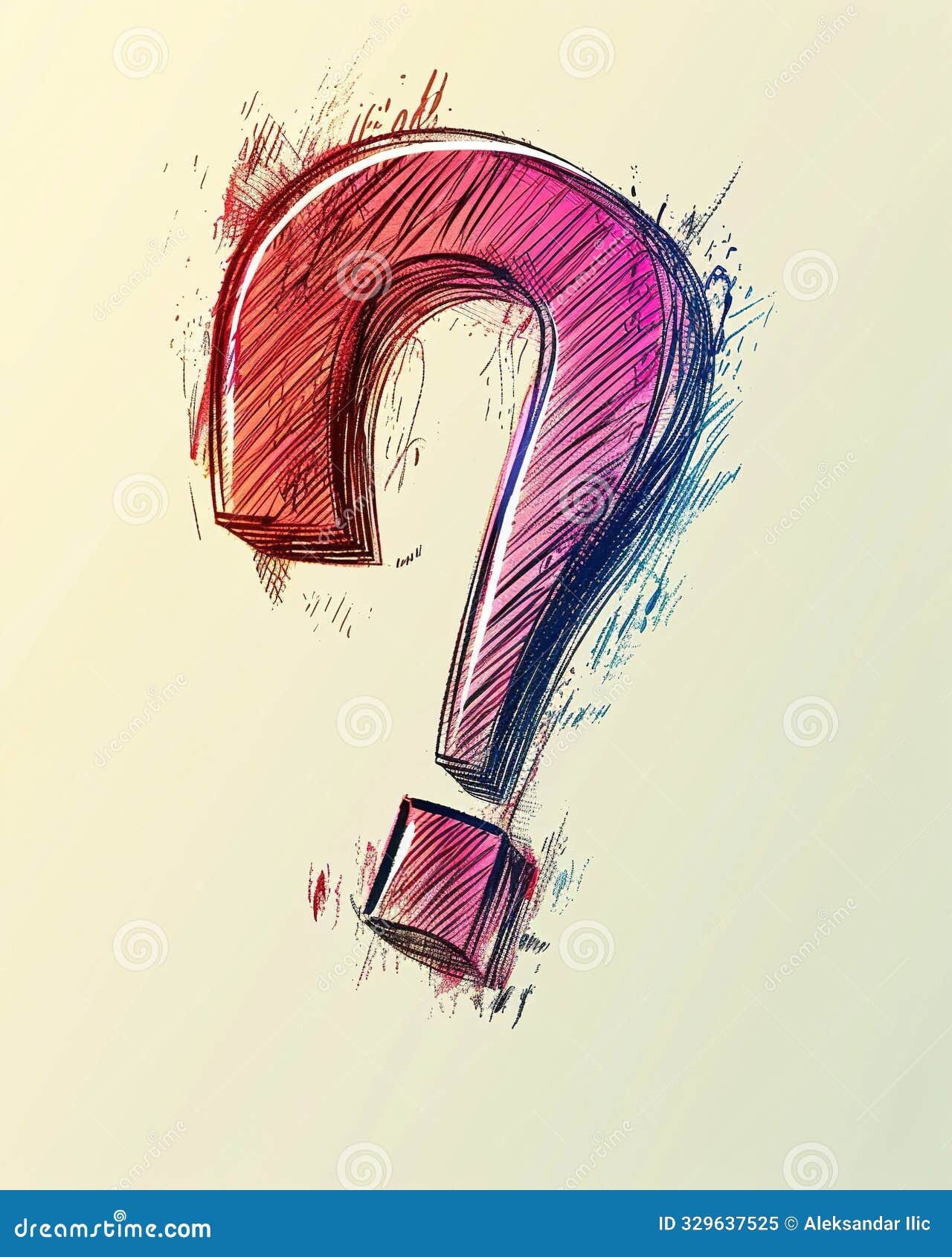 Question Mark Sketch-style Design. Ai Generative Stock Image - Image of ...