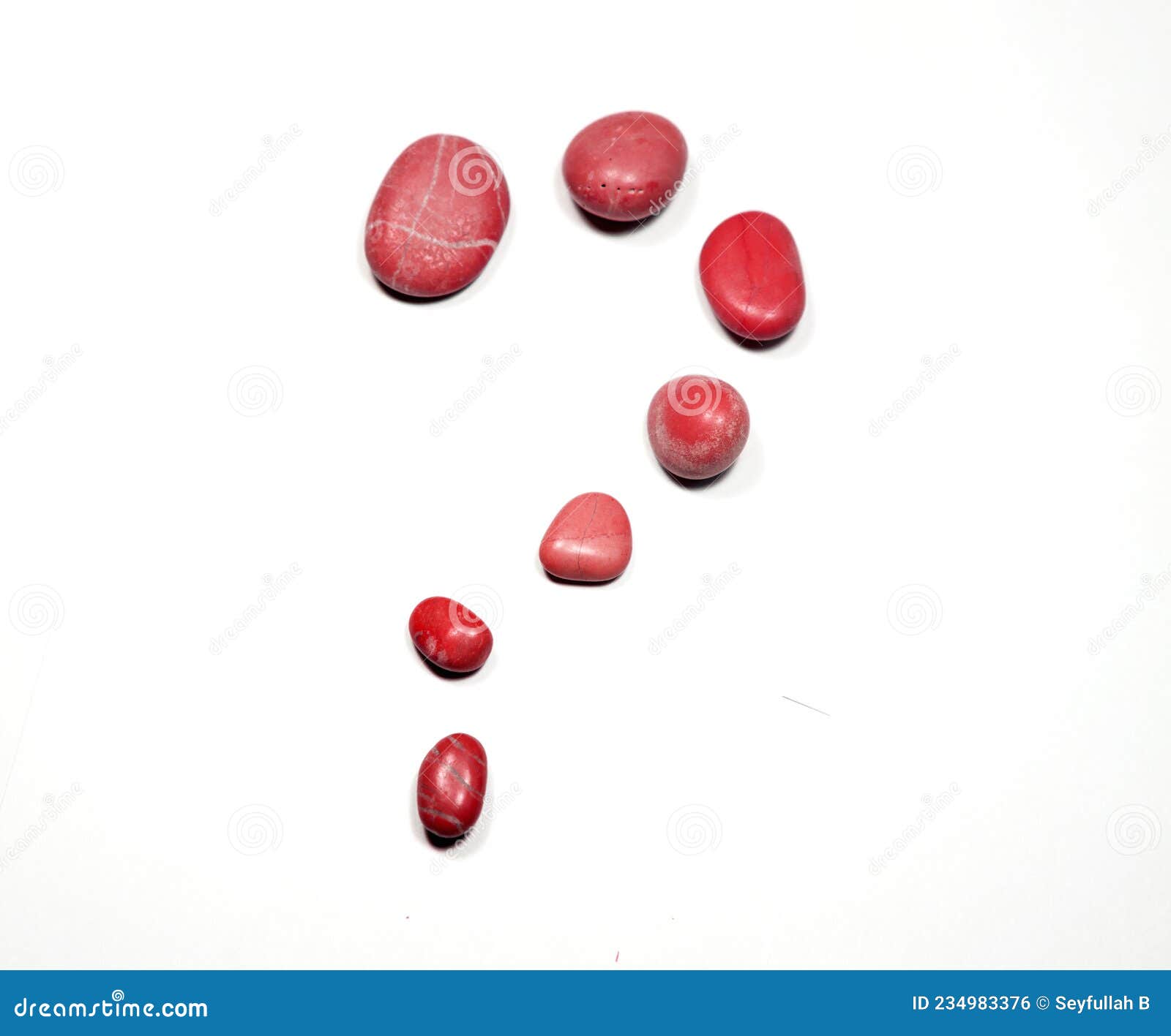 Question Mark with Small Red Stones on White Floor. Stock Photo - Image ...