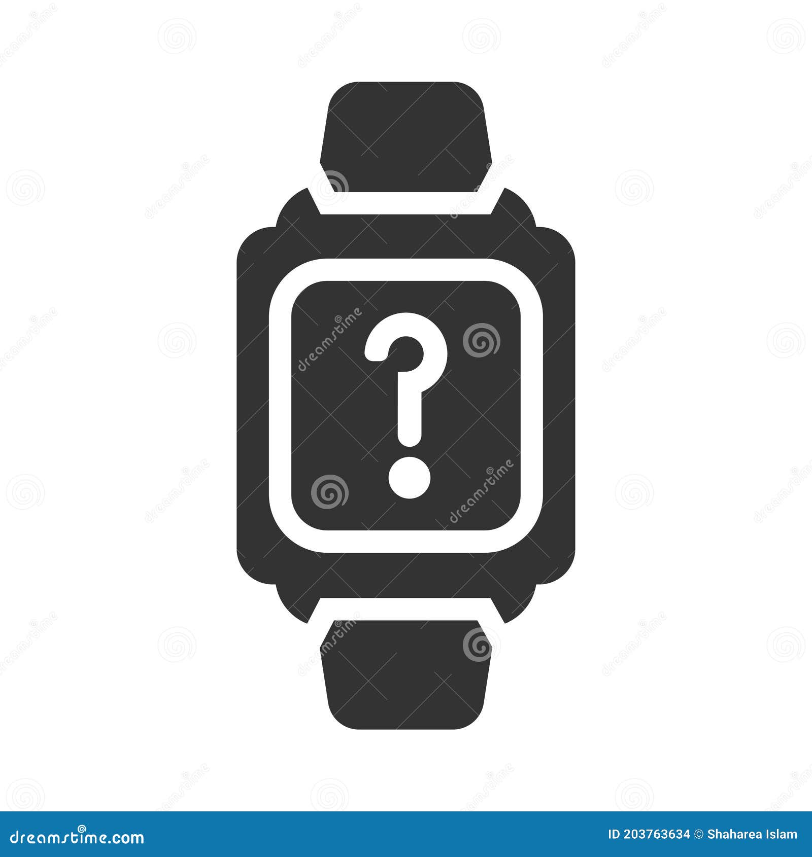 Question Mark, Smart Watch Icon Stock Vector - Illustration of ...