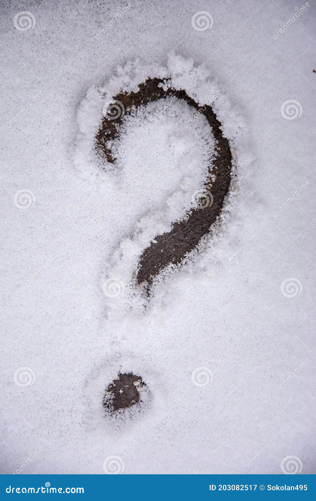 Question Mark in the Snow. the Question Mark is Drawn with Your Finger ...