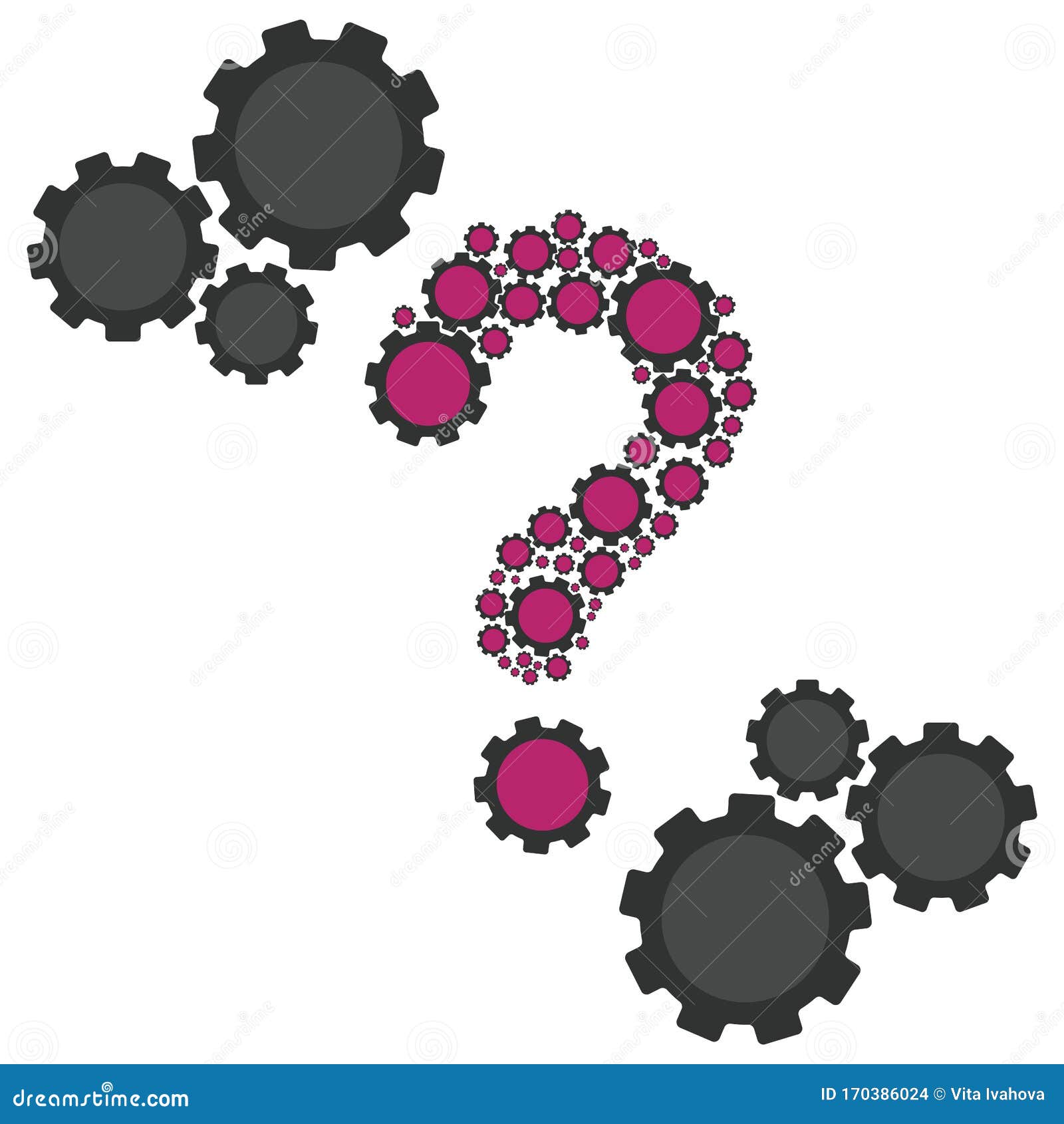 Question Mark Solution Vector Illustration. Choice Communication Faq ...