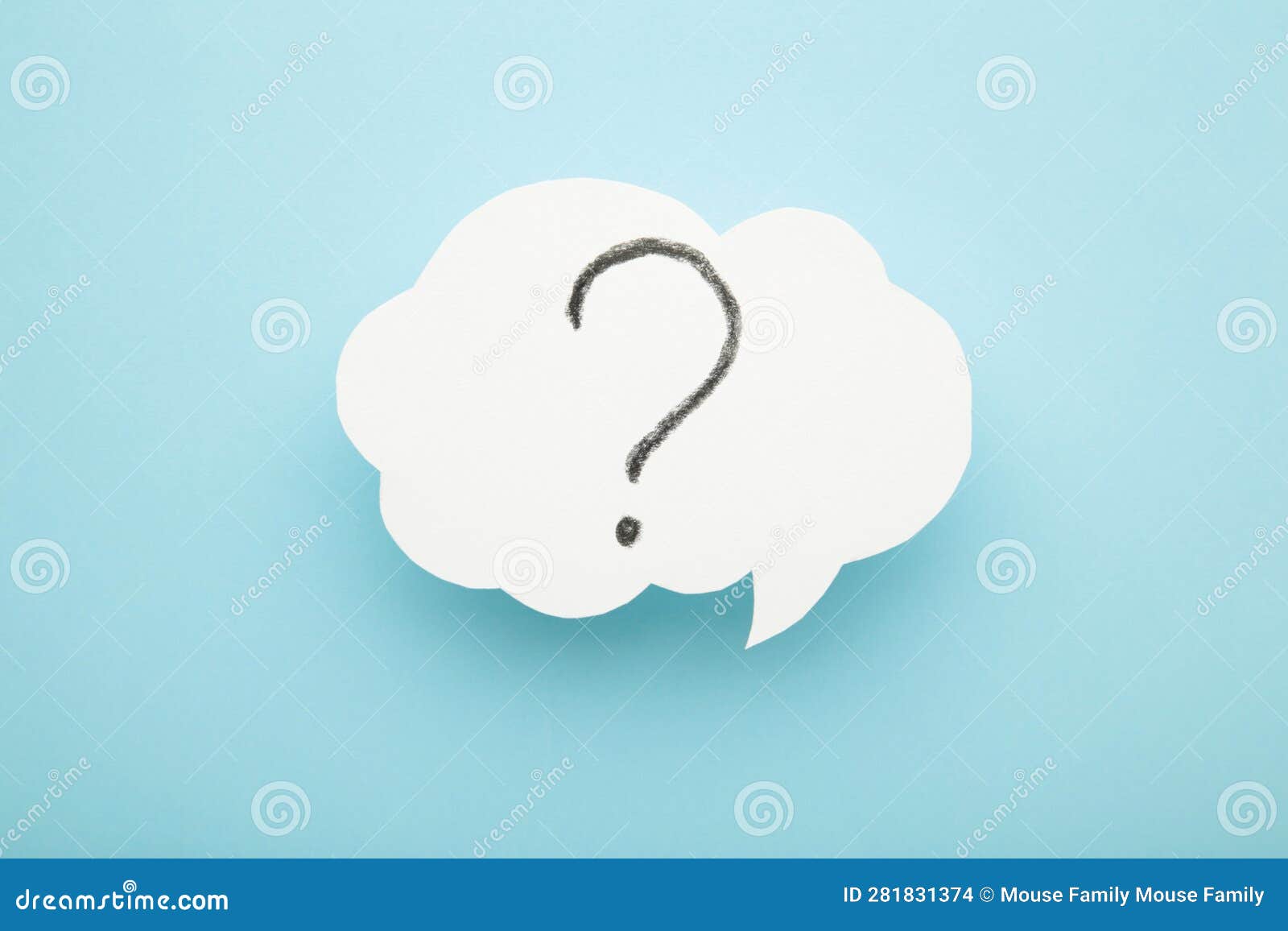 Question Mark Speech Bubble on Blue Background Stock Photo - Image of ...