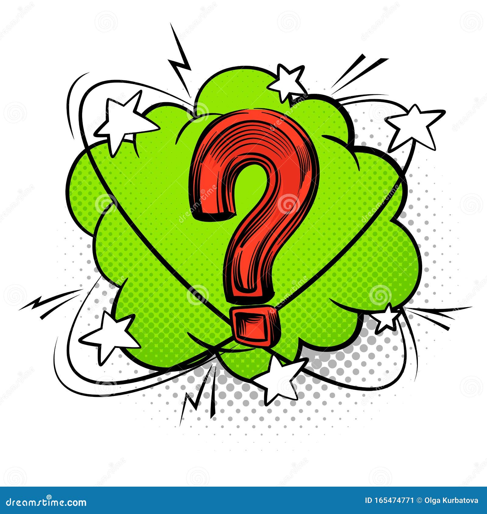 Question Mark into Speech Bubble. Comic Decorative Color Questioning ...