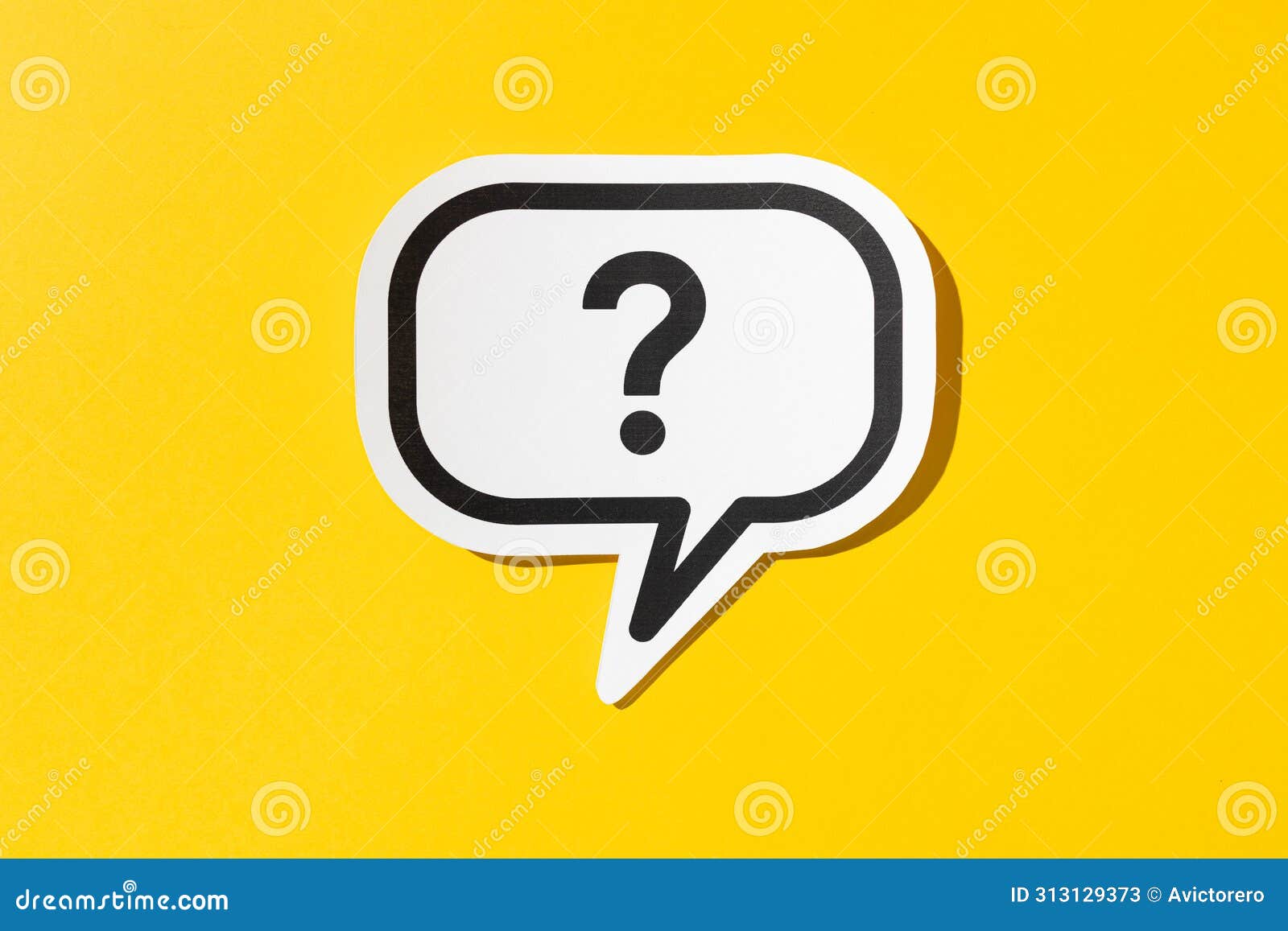 Question Mark on Speech Bubble Isolated on Yellow Background Stock ...