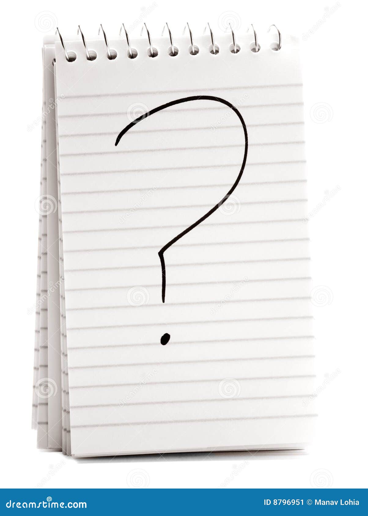 Question Mark on Spiral Notebook Stock Image - Image of close, mark ...
