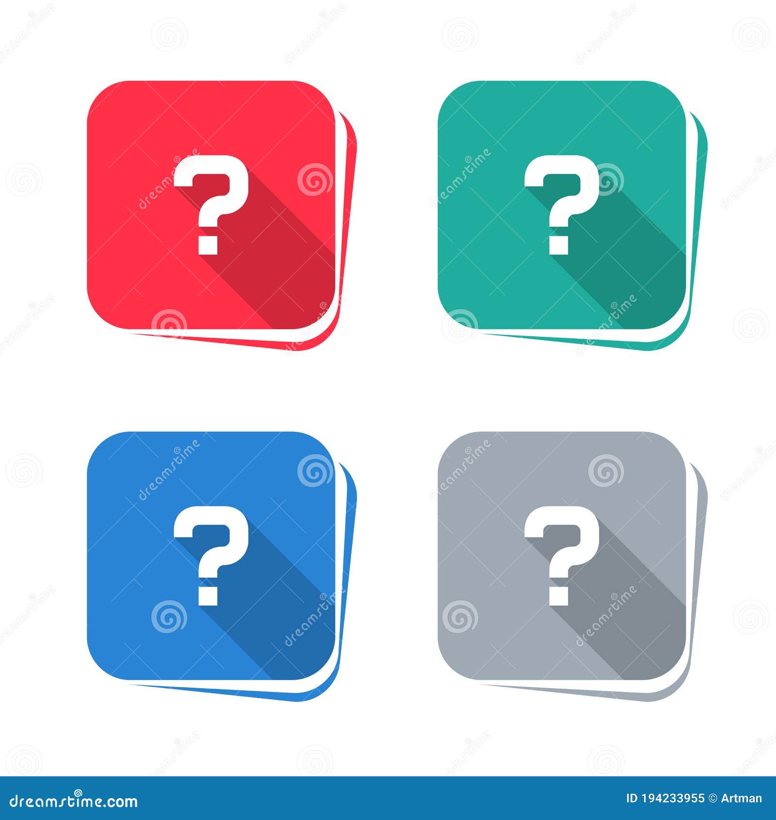 Question Mark on Square Button Stock Vector - Illustration of square ...