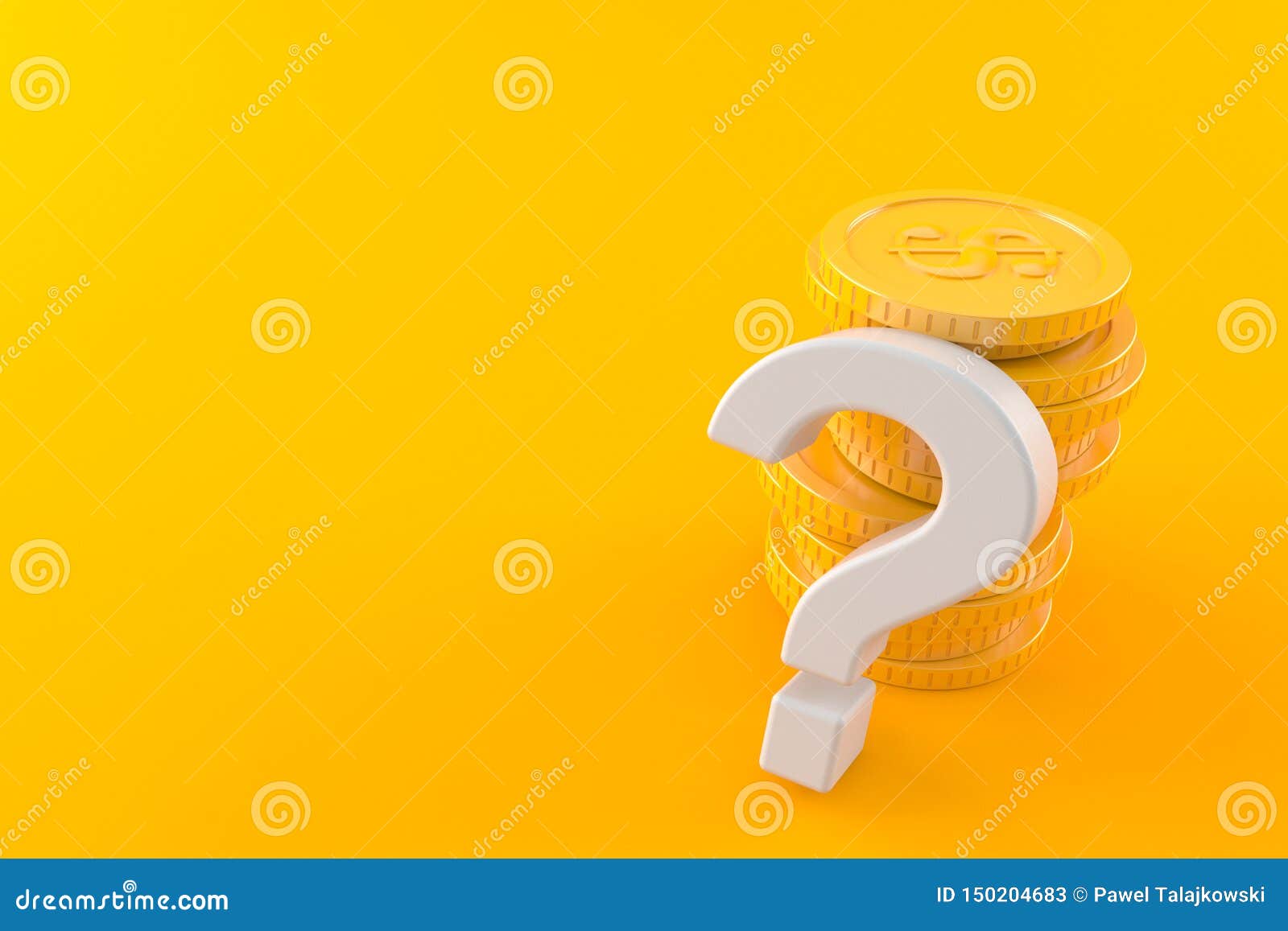 Question Mark with Stack of Coins Stock Illustration - Illustration of ...