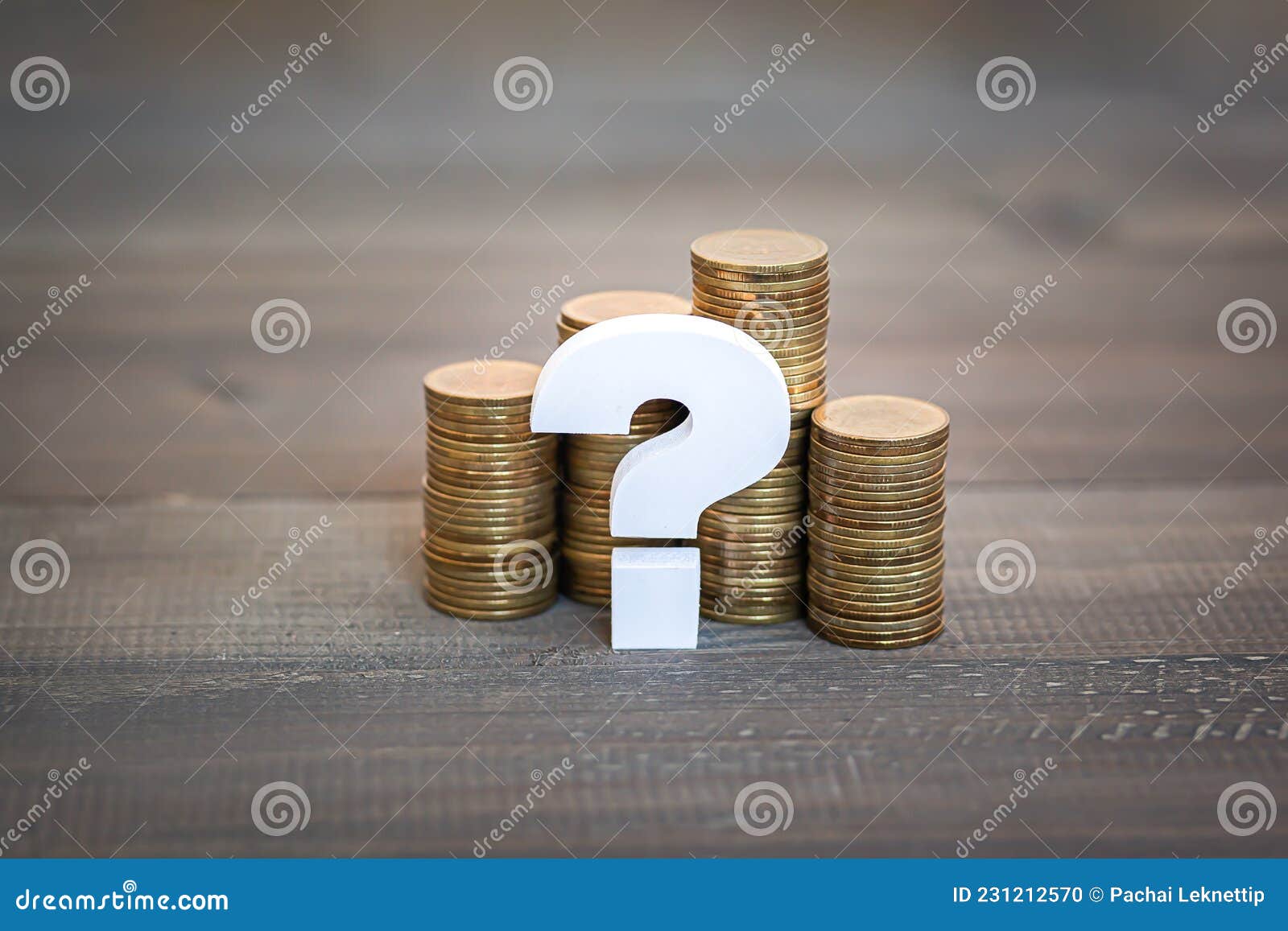 Question Mark with Stack of Money Coin , Problem Concept Stock Photo ...