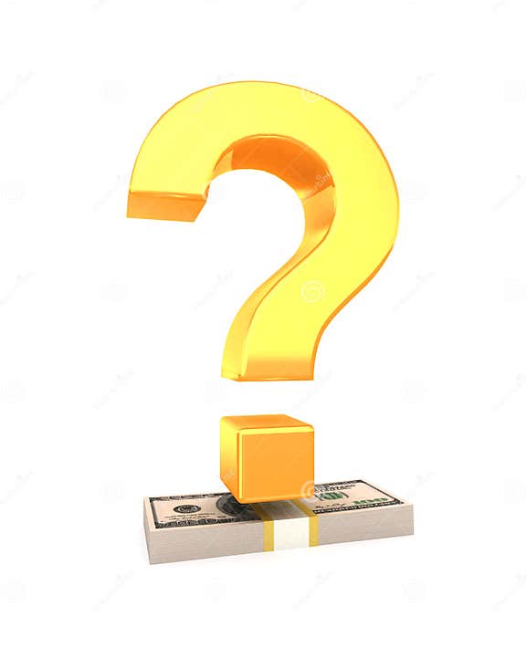 Question Mark on Stack of USA Dollars. Stock Illustration ...