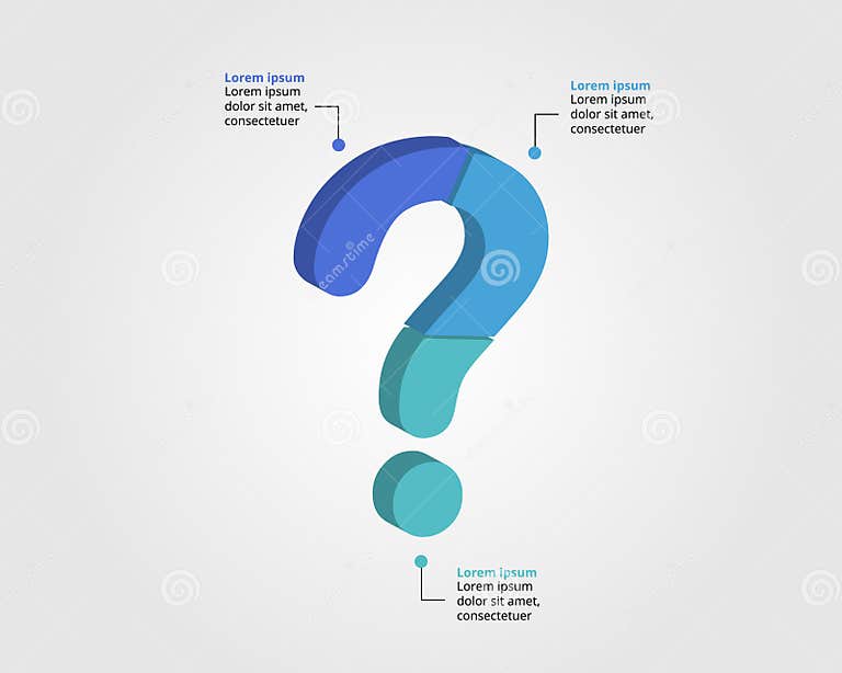 Question Mark 3 Step Template for Infographic for Presentation for 3 ...
