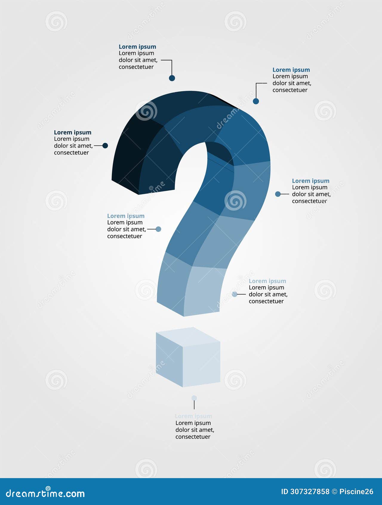 Question Mark 7 Step Template for Infographic for Presentation for 7 ...