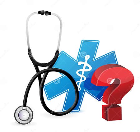 Question Mark with a Stethoscope Stock Illustration - Illustration of ...