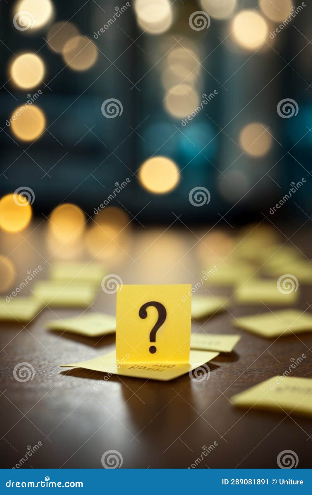 Question Mark on Sticky Note Stock Image - Image of grained, blue ...