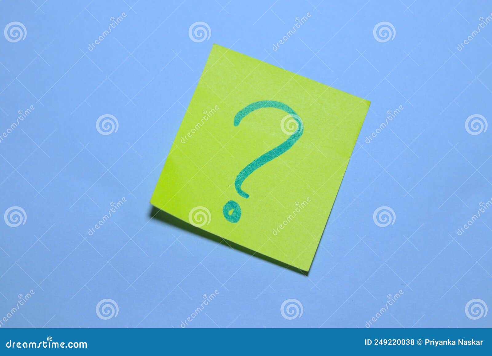 Question Mark on a Sticky Note, Sky Blue Background Stock Photo - Image ...