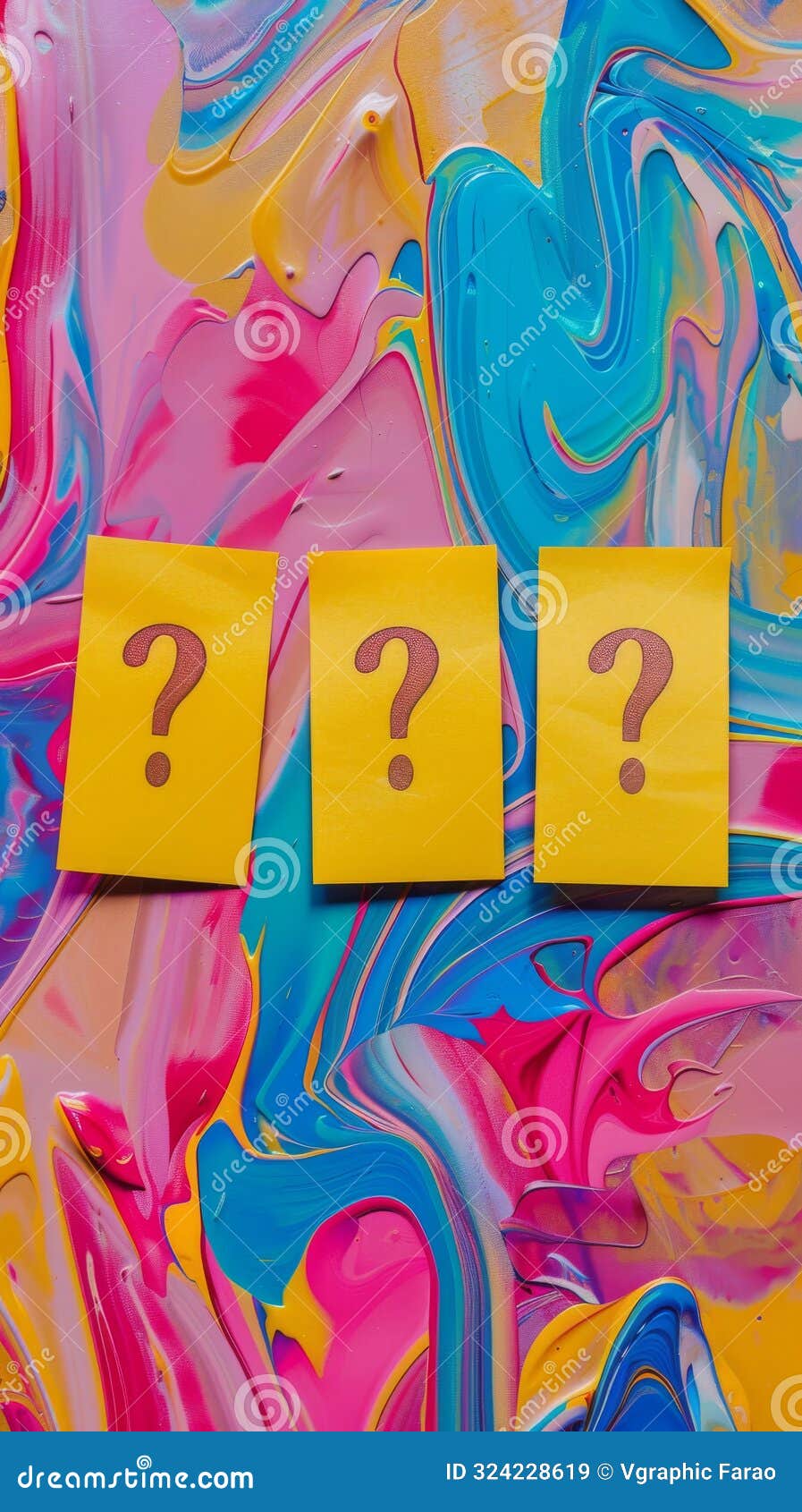 Question Mark Sticky Notes on Colorful Background, Abstract Artistic ...
