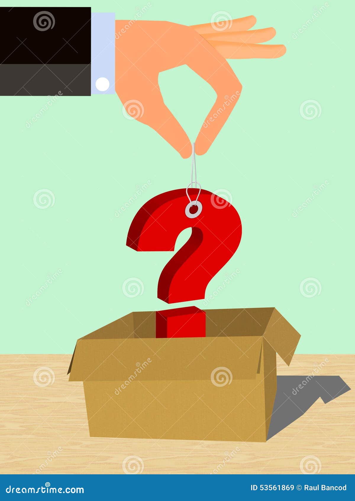 Question Mark Surprise Package Illustration Stock - Illustration du ...