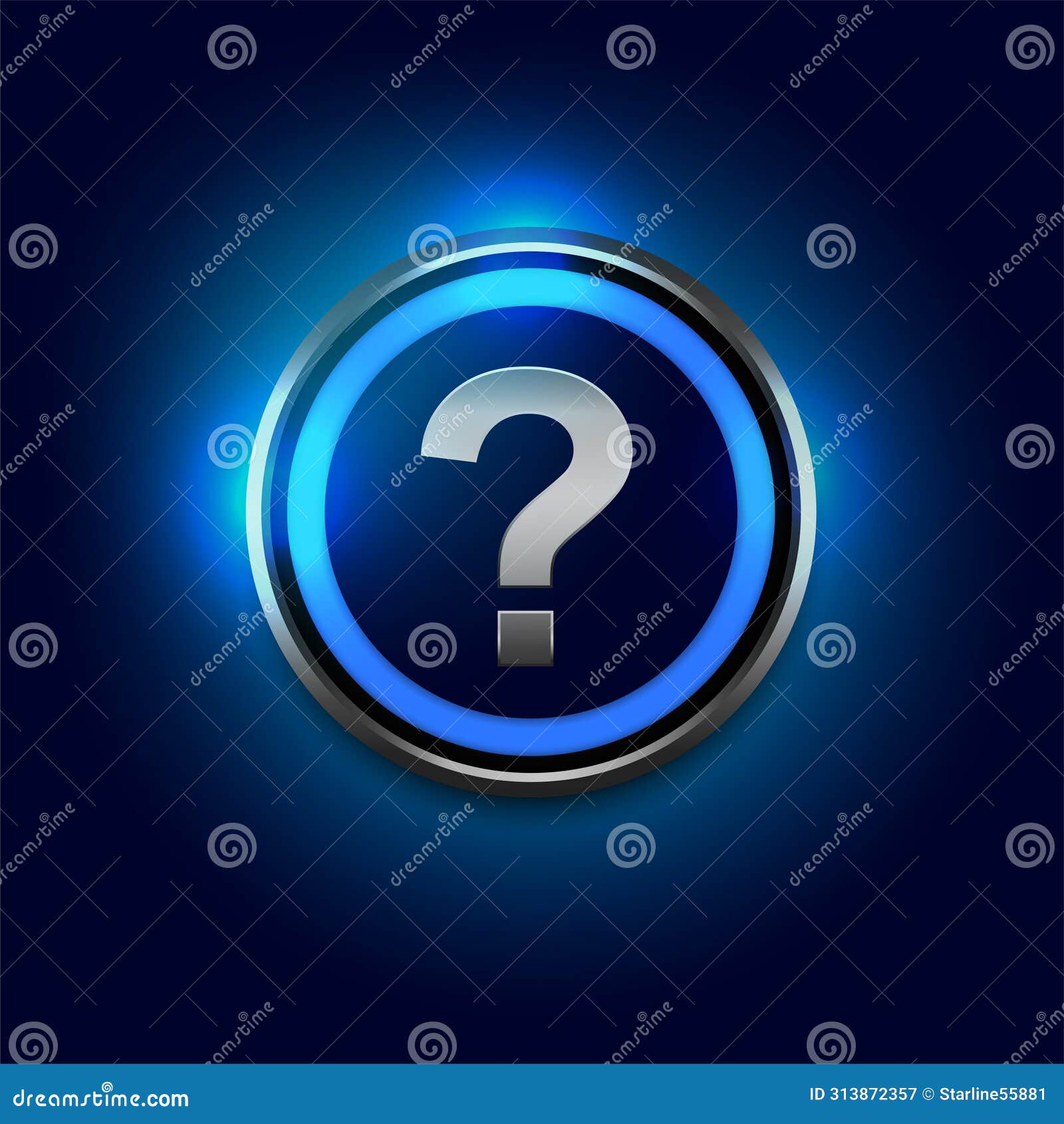 Question Mark Symbol with Blue Lights Background Stock Vector ...
