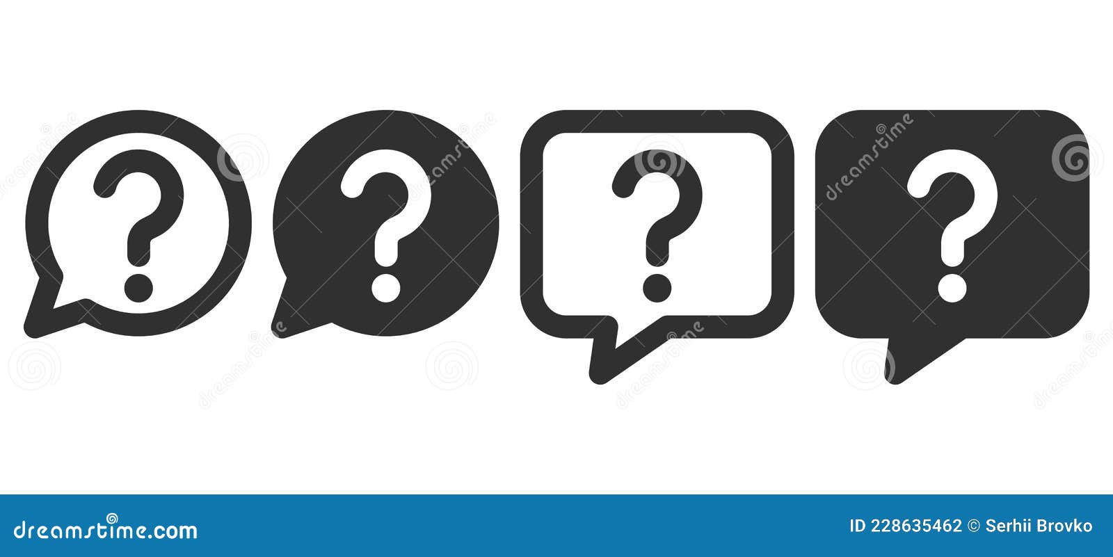 Question Mark Symbol in the Circle and Square Button. Vector ...