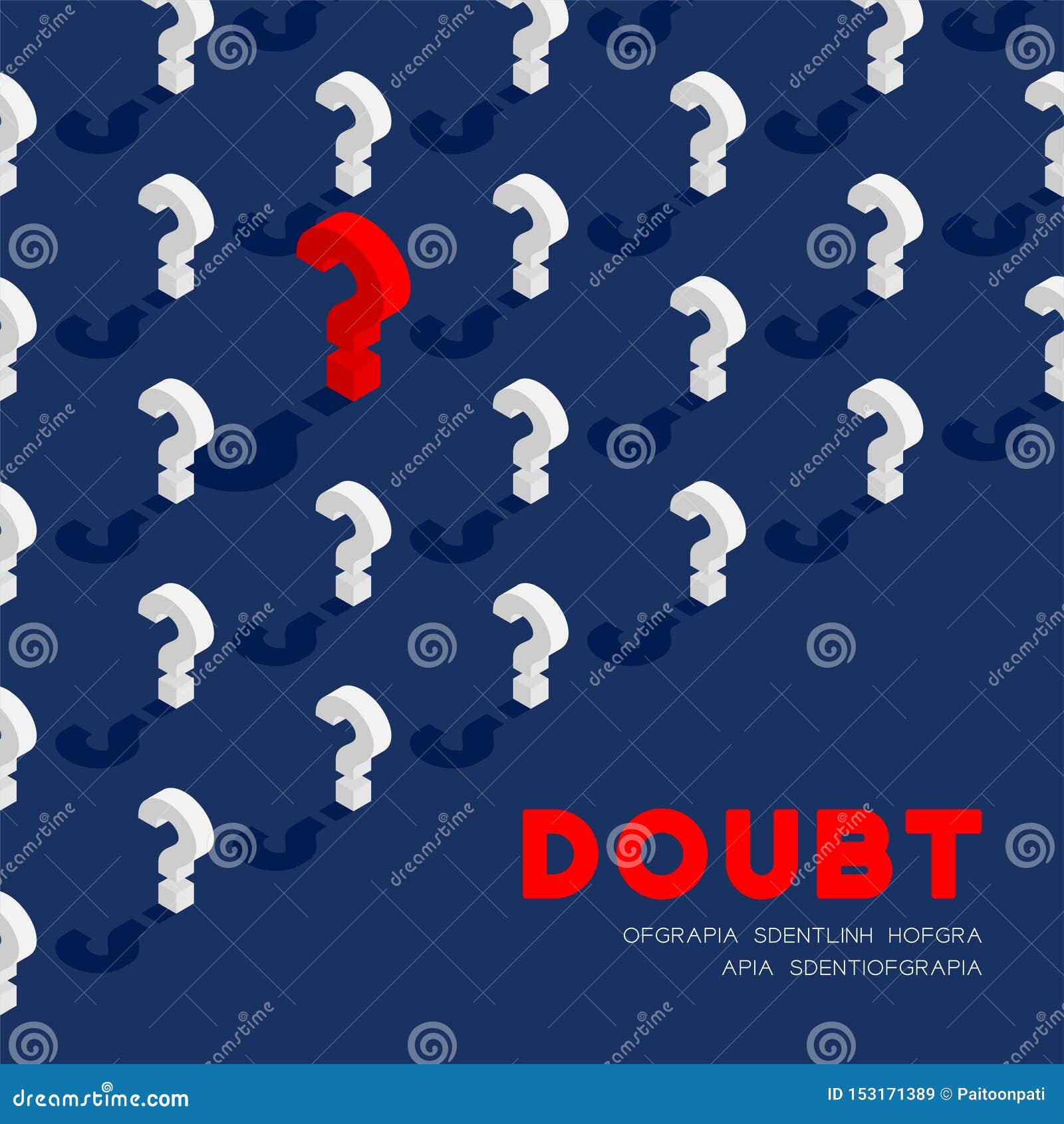Question Mark Symbol 3D Isometric Pattern, Doubt Concept Poster and ...