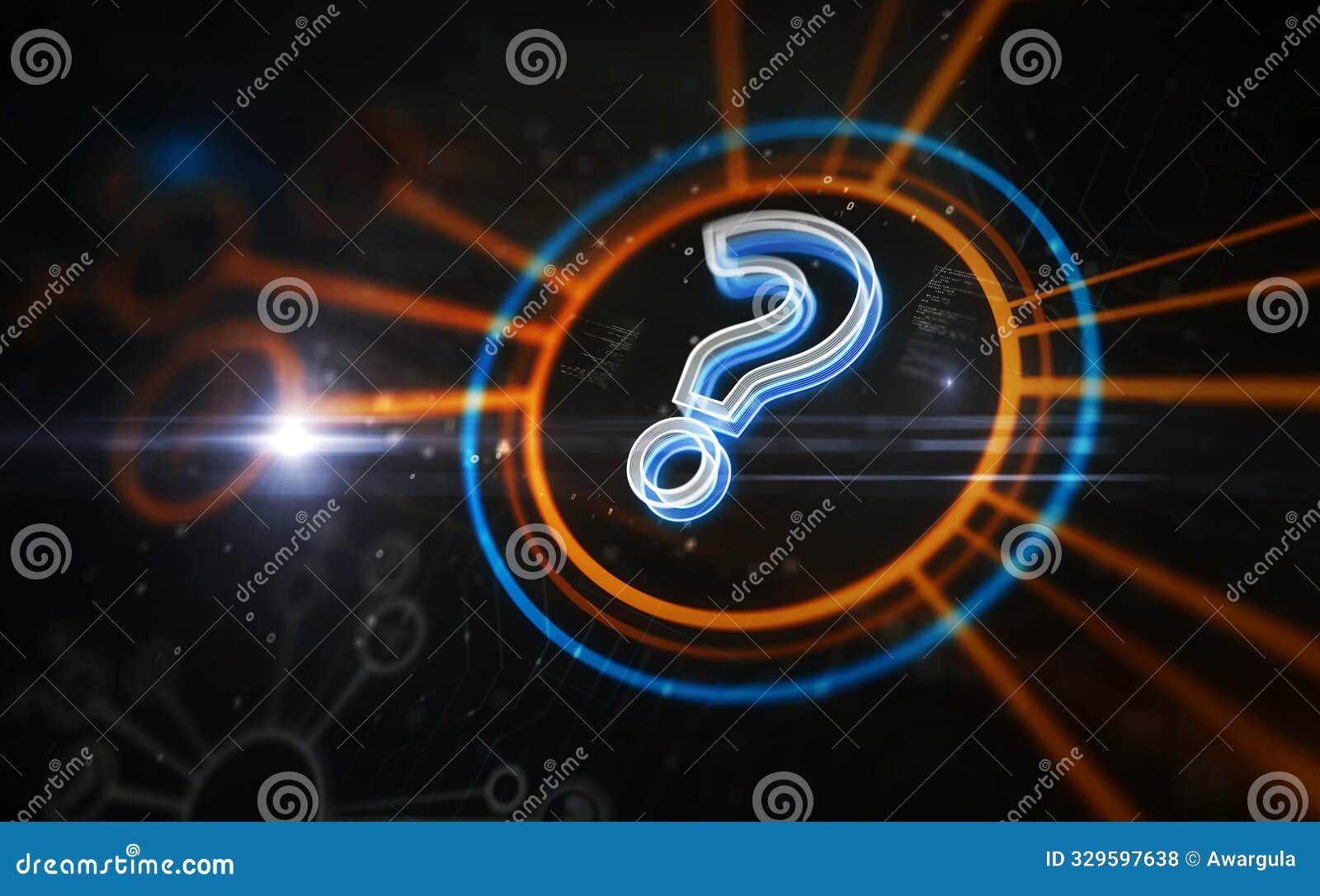 Question Mark Symbol Digital Concept 3d Illustration Stock Illustration ...