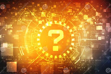 Question Mark Symbol in Digital Technology Background Stock ...