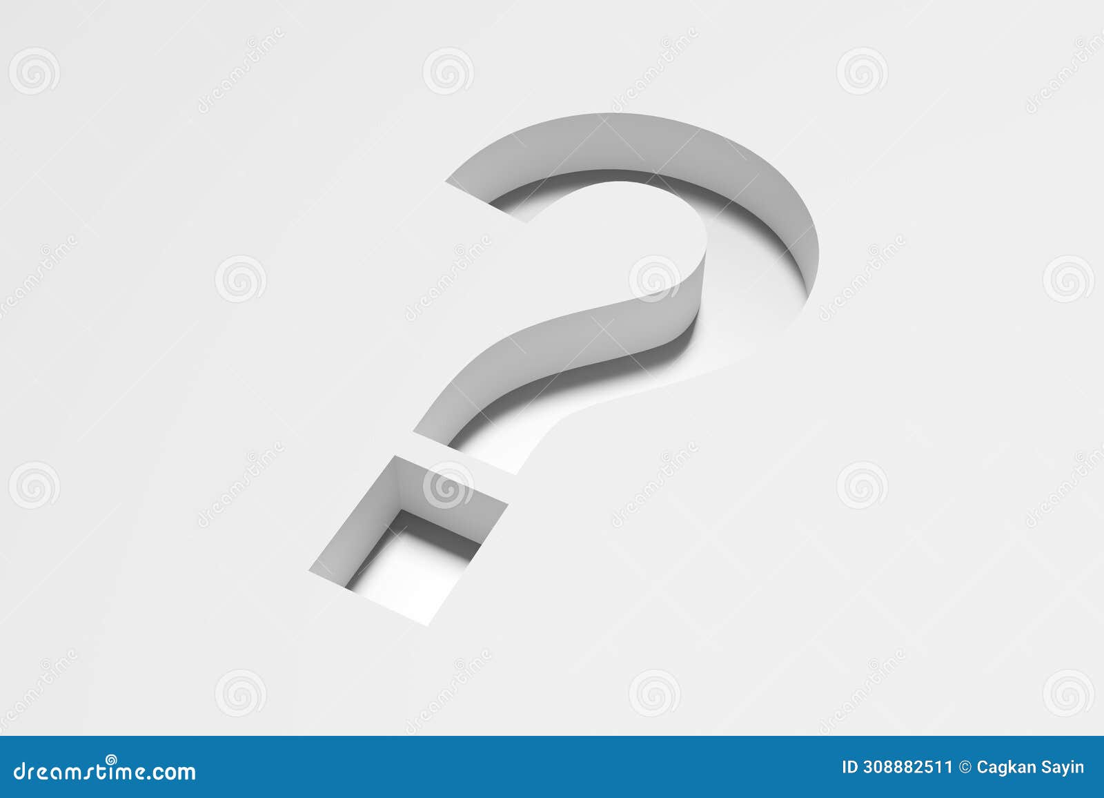 Question Mark Symbol Embedded on a White Background with Copy Space ...