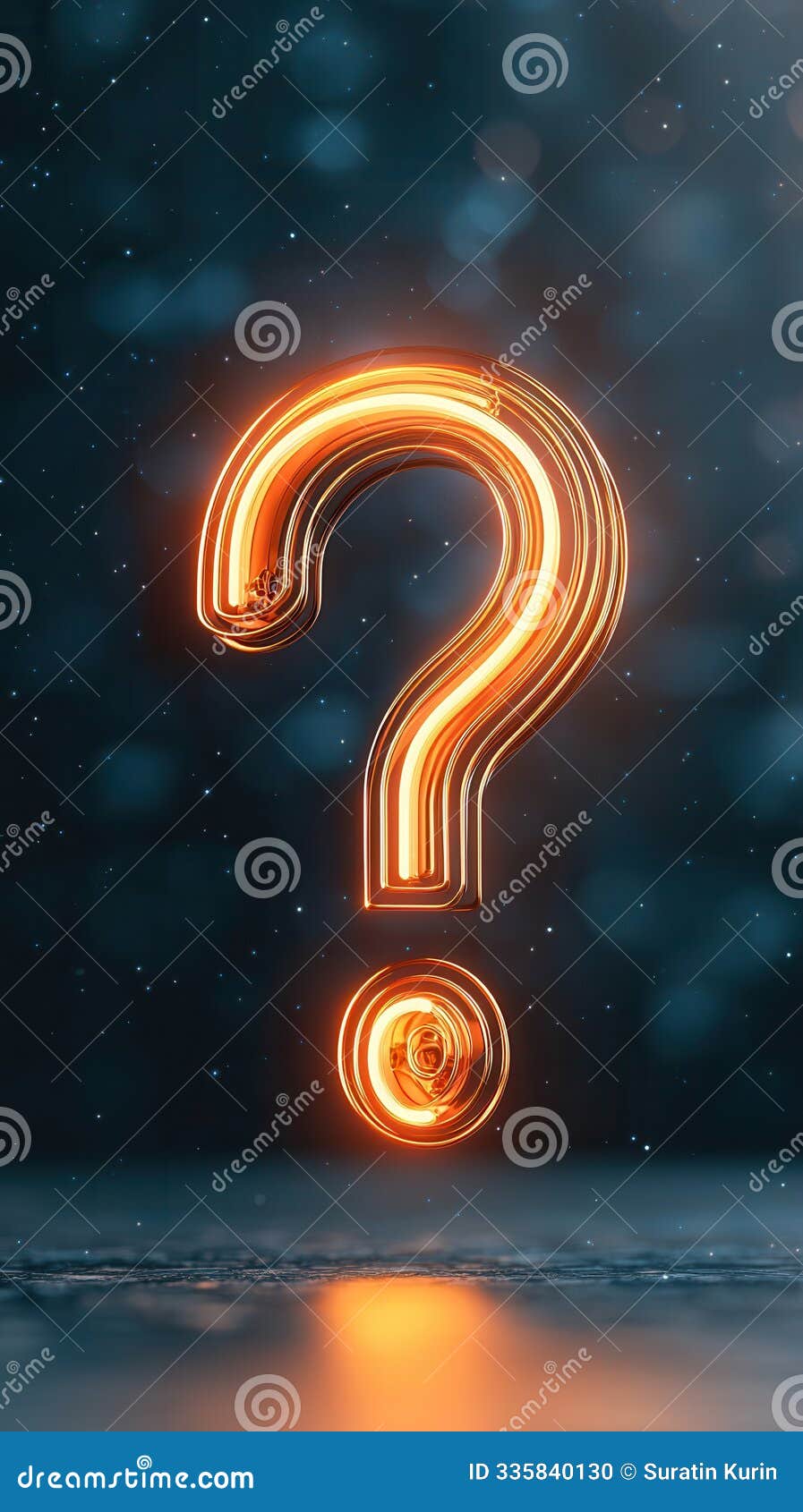 Question Mark Symbol Floating in Space with Glowing Effect Wide Angle ...