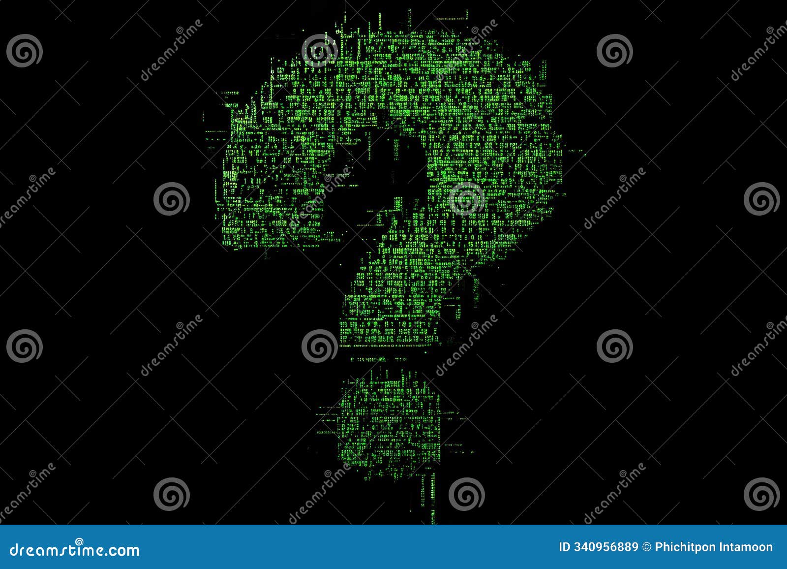Question Mark Symbol On Green Ascii Art. Stock Image | CartoonDealer ...