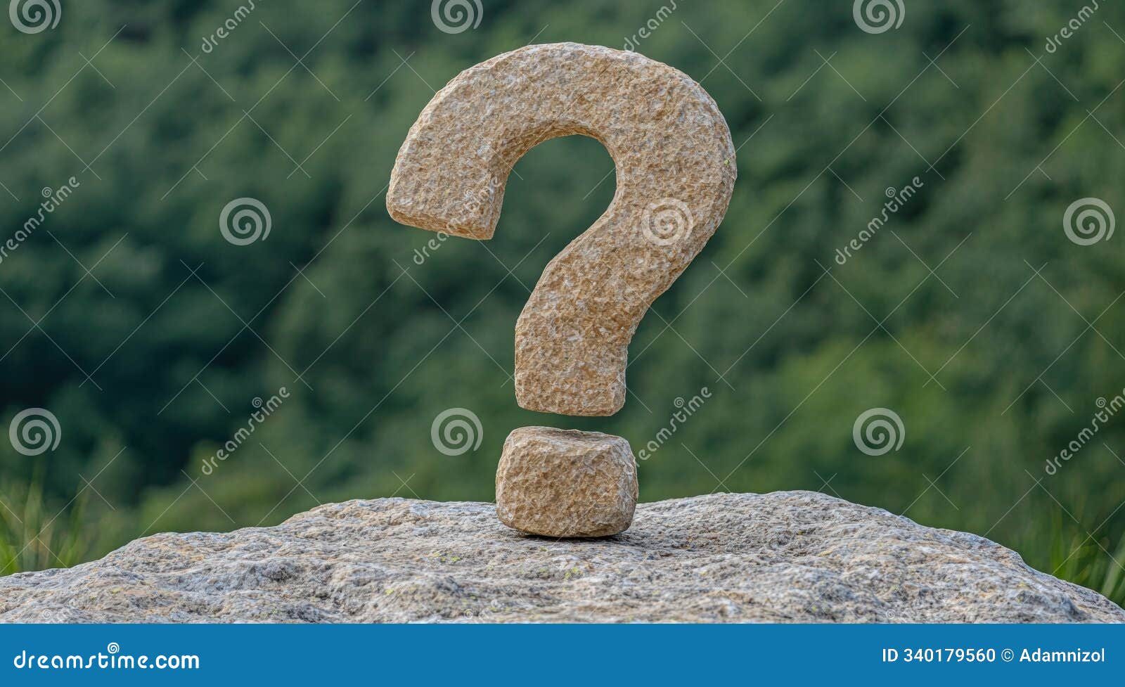 Question Mark Symbol Made of Stone on Rock Stock Illustration ...