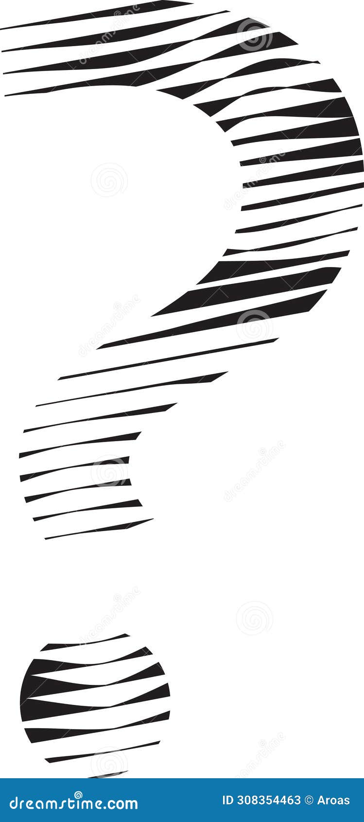 Question Mark Symbol with Stripe Motion Line Logo Stock Illustration ...