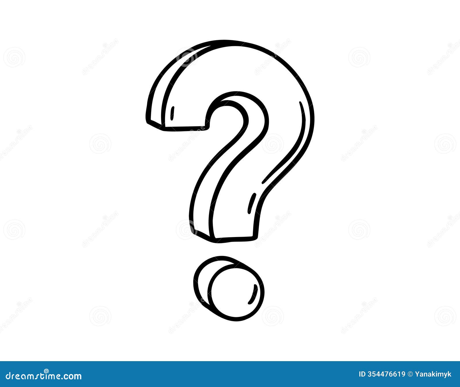 Question Mark, Symbol of Thoughts, a Sketch by Hand in a Vector Format ...