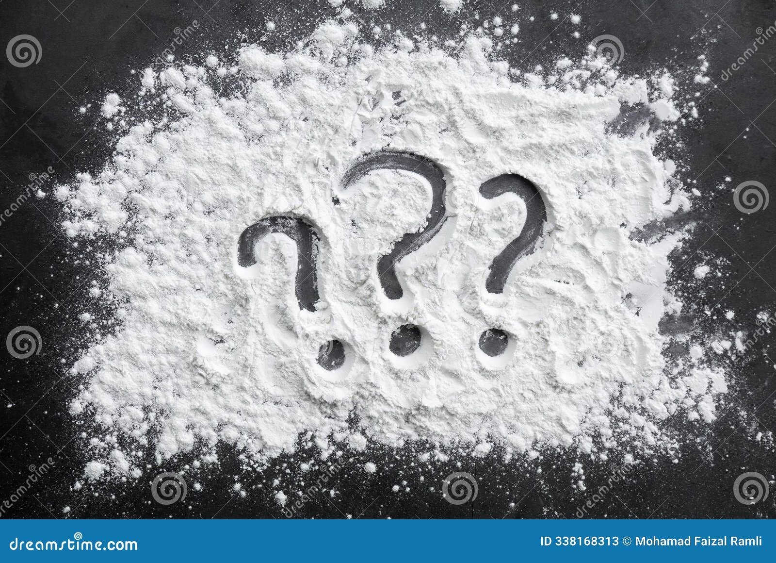 Question Mark Symbol Written on a Flour Powder Stock Image - Image of ...
