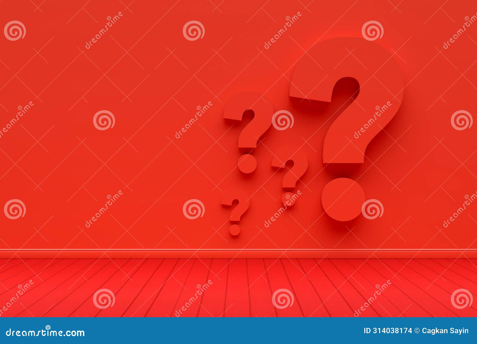 Question Mark Symbols on a Red Wall with Copy Space Stock Illustration ...