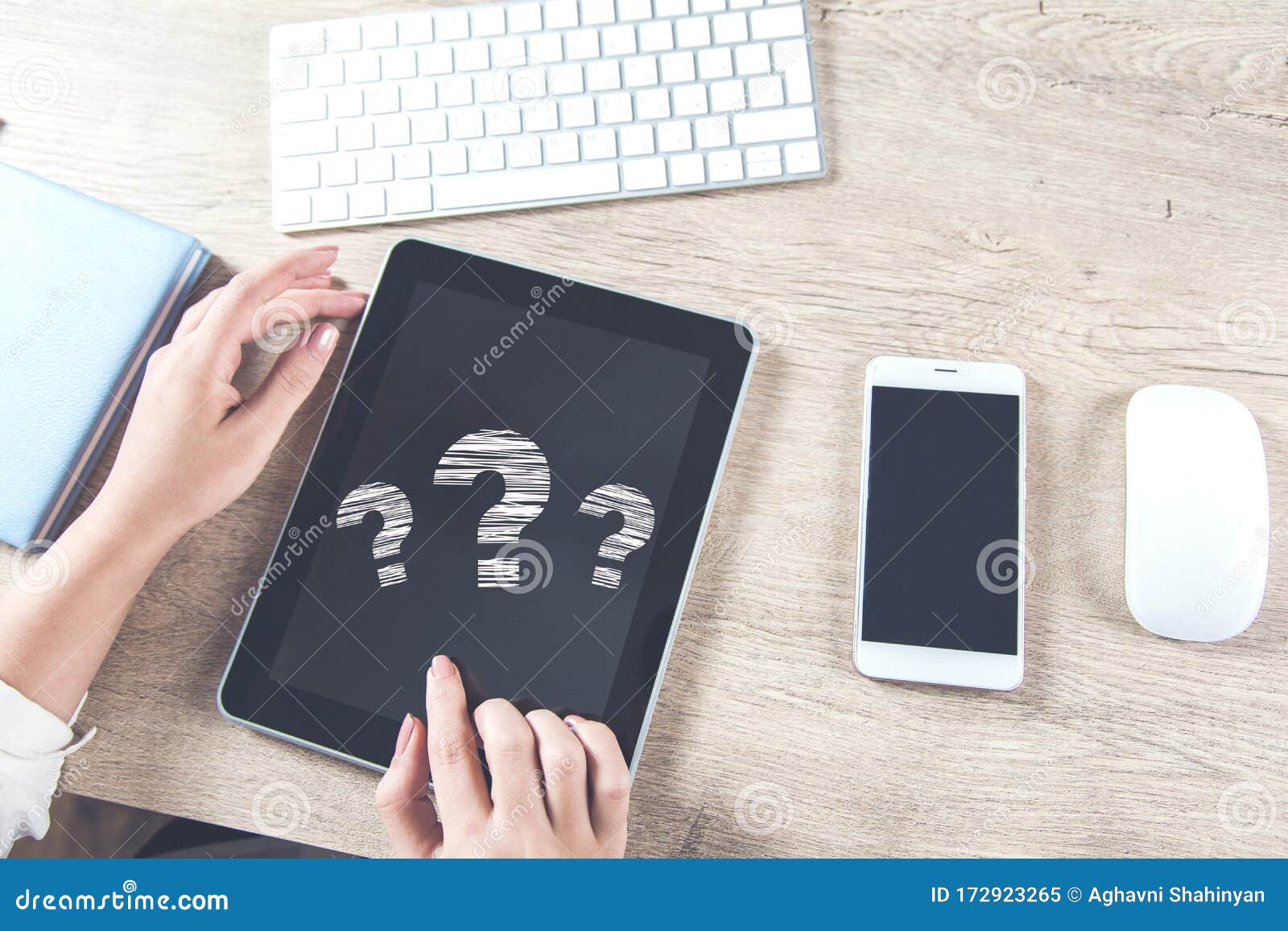 Question Mark on Tablet Screen Stock Image - Image of tablet, white ...