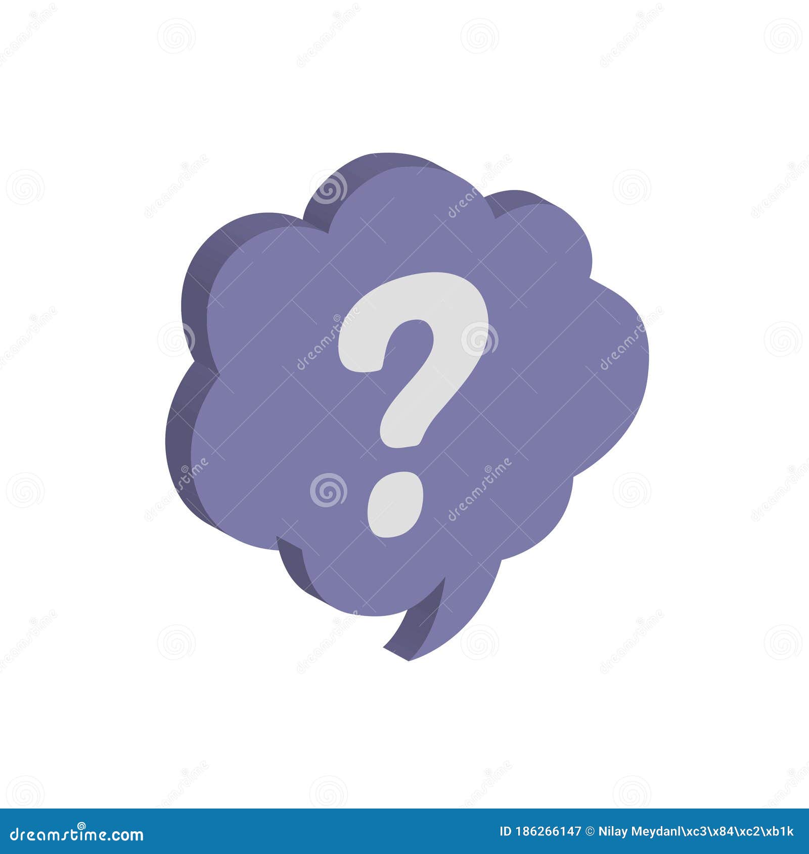 Question Mark Talk Balloon 3D Icon Stock Vector - Illustration of doubt ...
