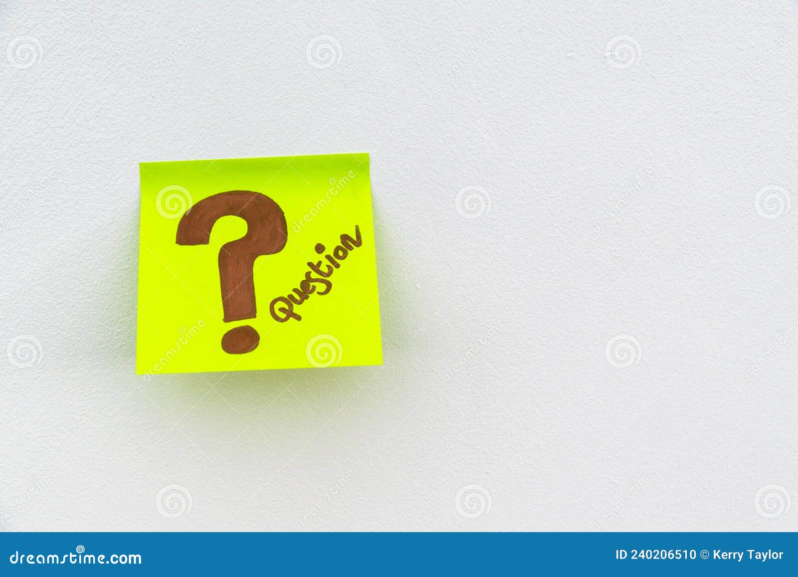 Question Mark And Question Text Hand Wrote On Post-it Note. Minimal ...