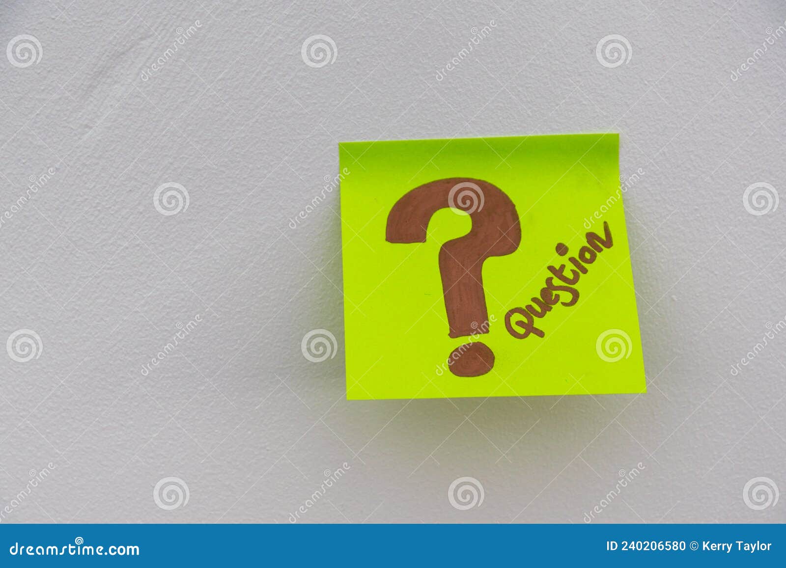 Question Mark And Question Text Hand Wrote On Post-it Note. Minimal ...