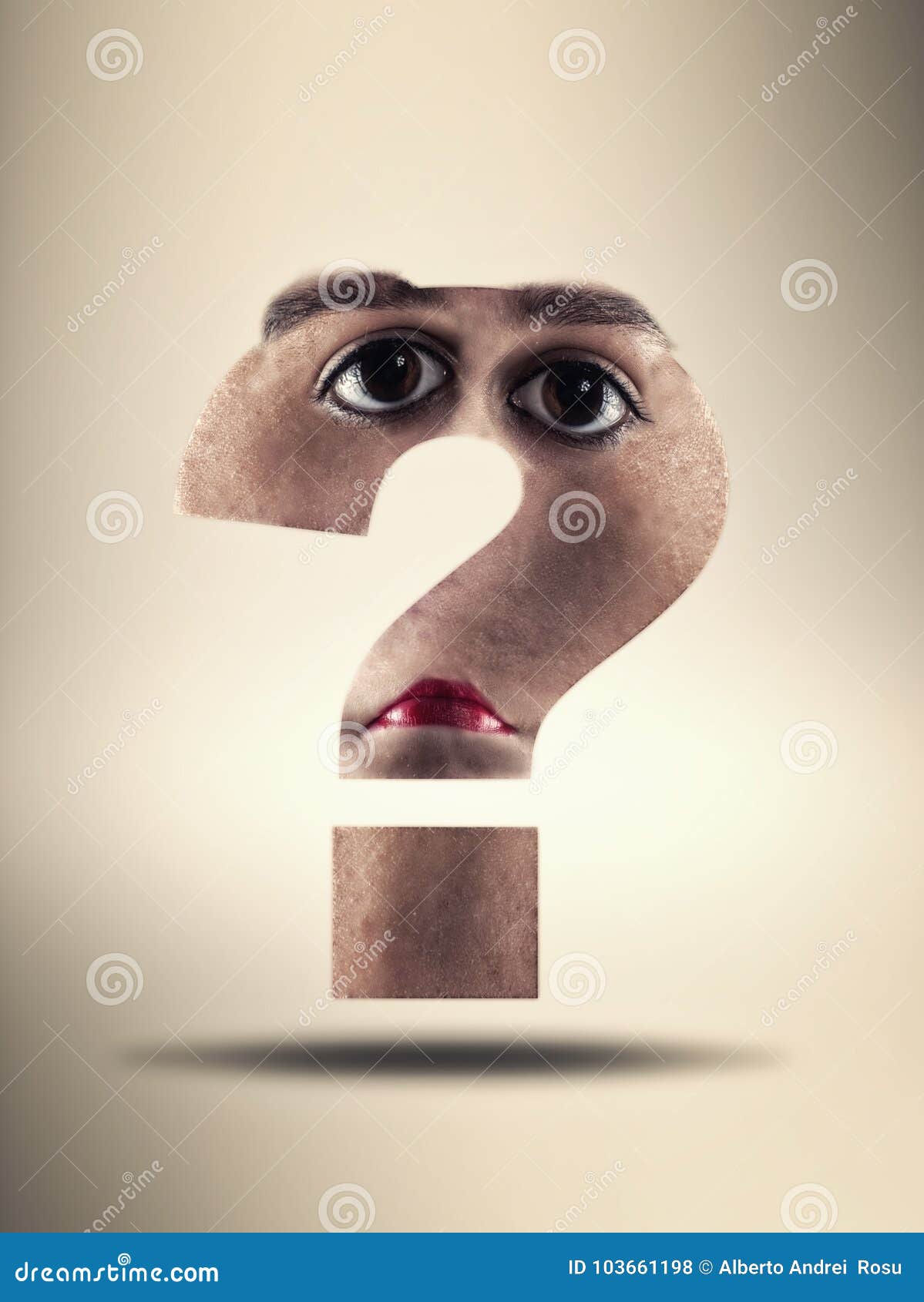 Question mark stock photo. Image of face, clueless, mark - 103661198