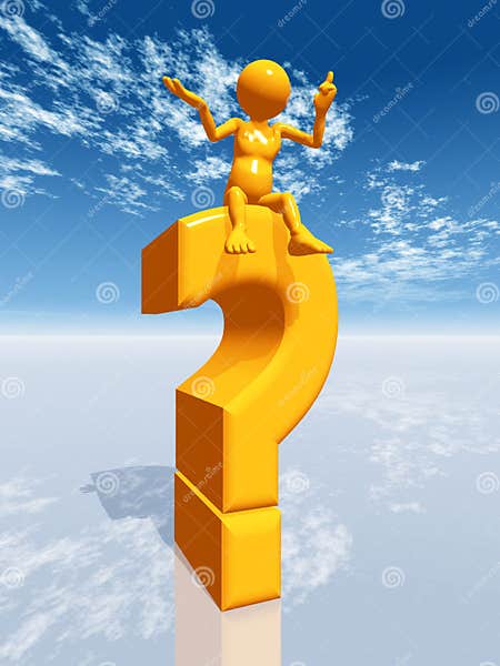 Question Mark with Thinker stock illustration. Illustration of ...