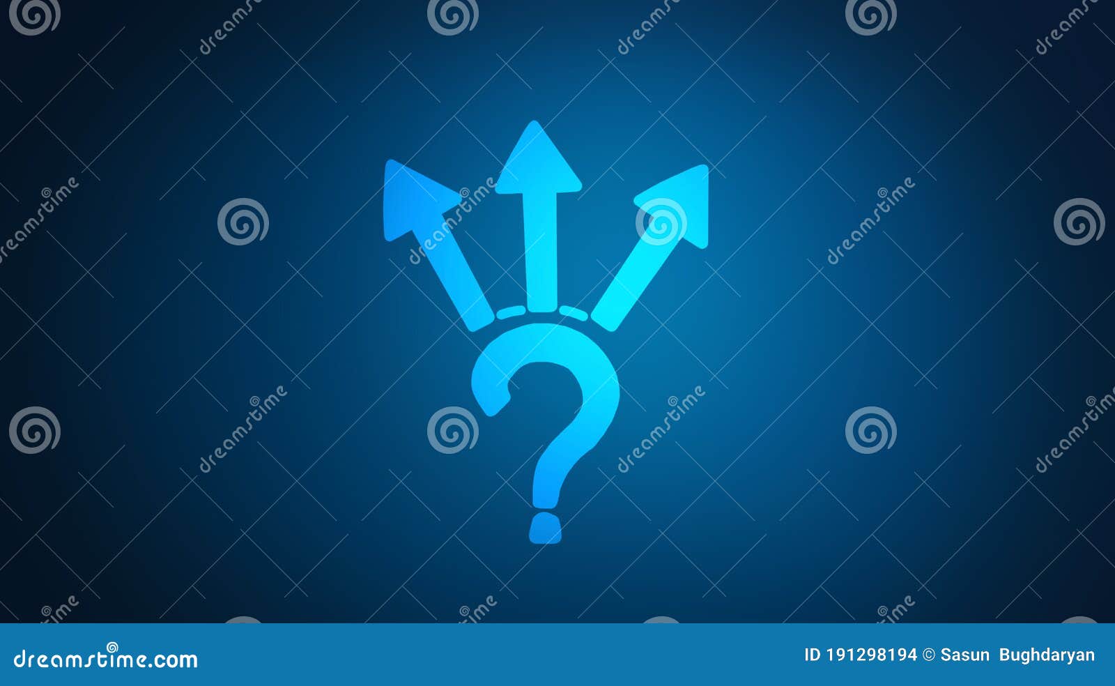 Question Mark and Three Arrows Stock Illustration - Illustration of ...