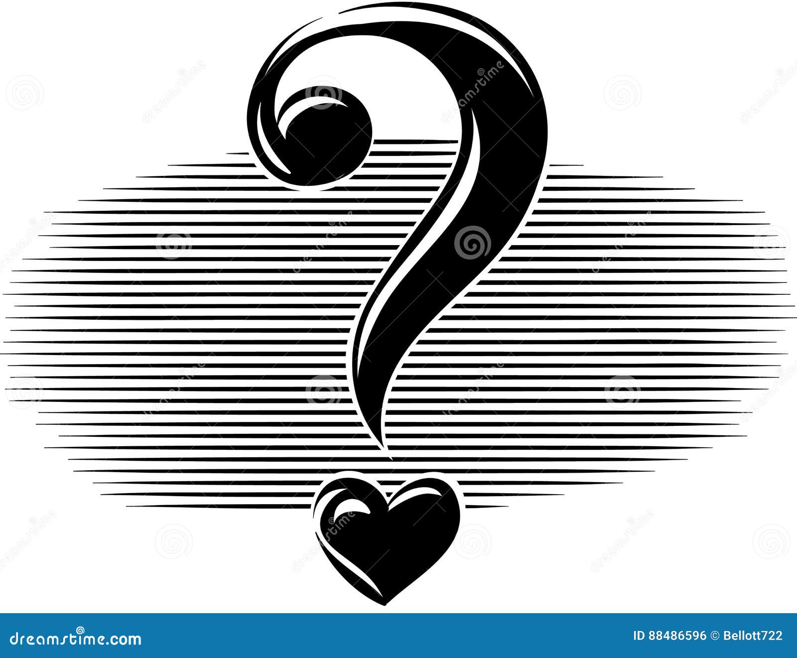 Question Mark To Shape of Heart. Stock Illustration - Illustration of ...