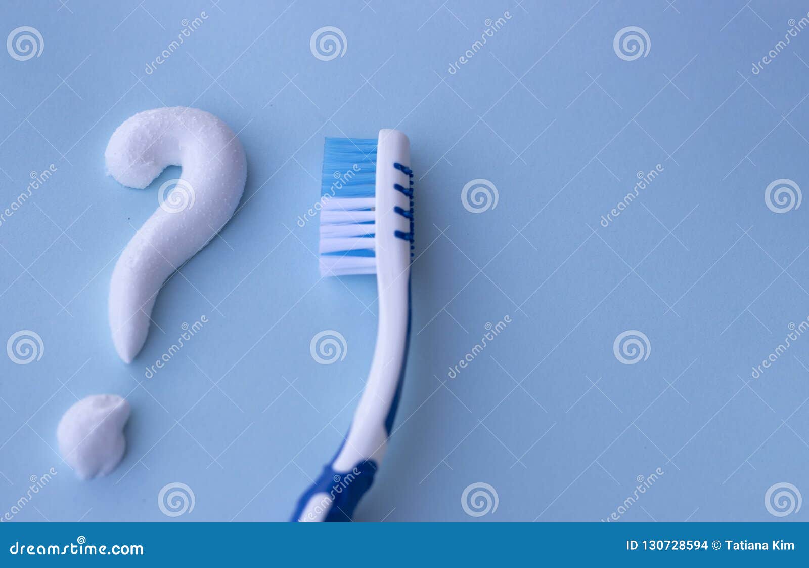 Question Mark from Toothpaste on Blue Background, Toothpaste Selection ...