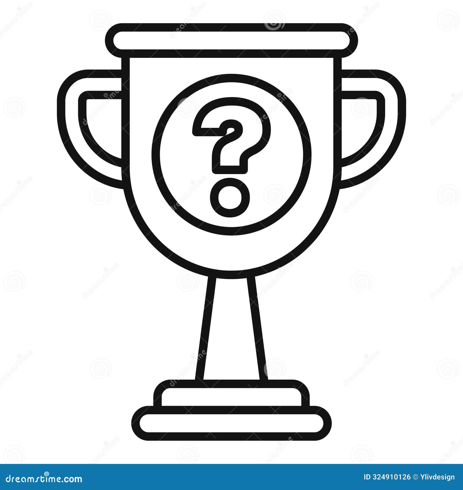 Question Mark Trophy Icon Representing Unknown Winner Stock Vector ...