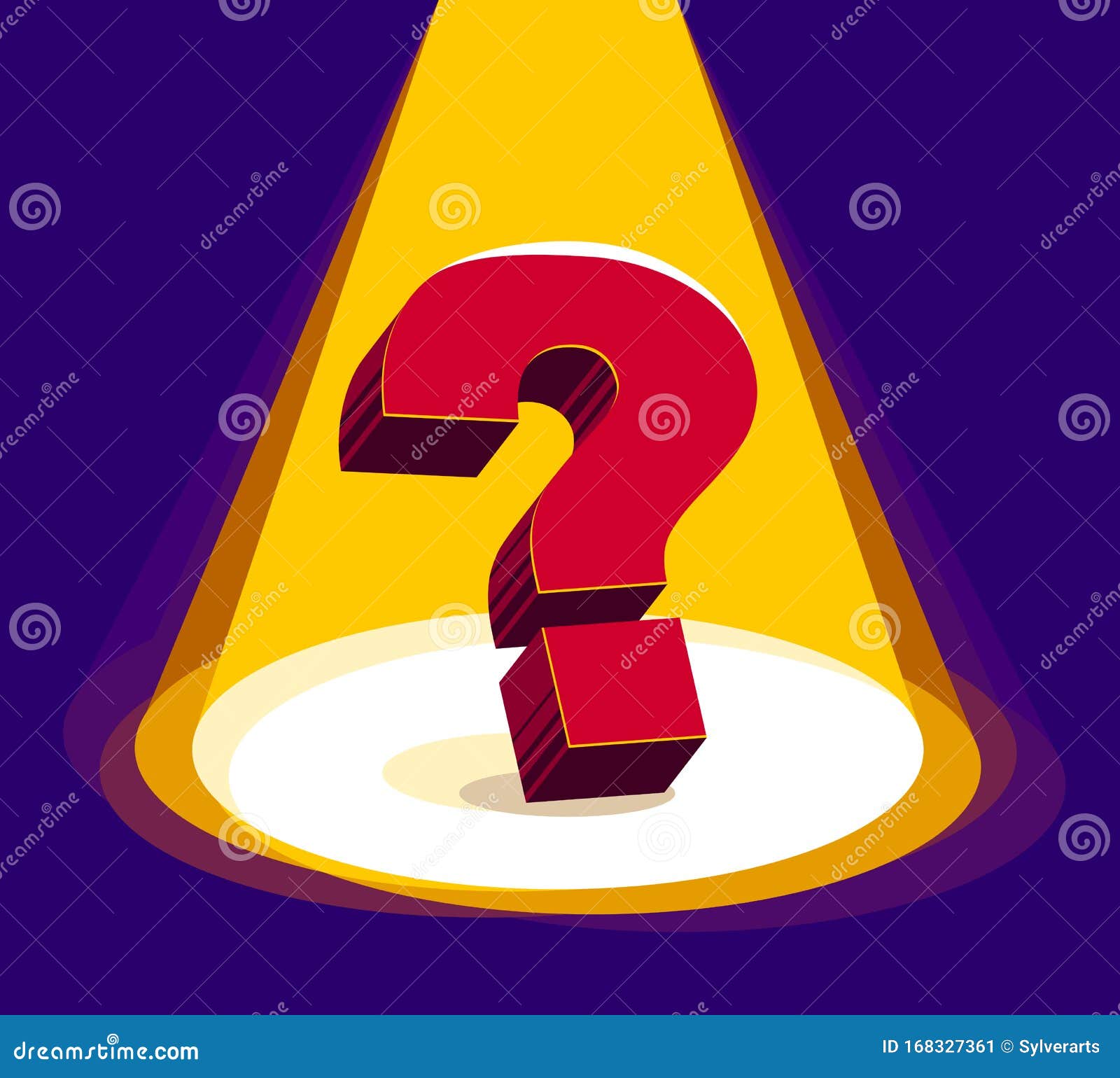 Question Mark Under Highlights of Stage Spotlight Vector Stock Vector ...