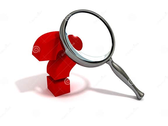 Question Mark Under Magnifier Glass Stock Illustration - Illustration ...