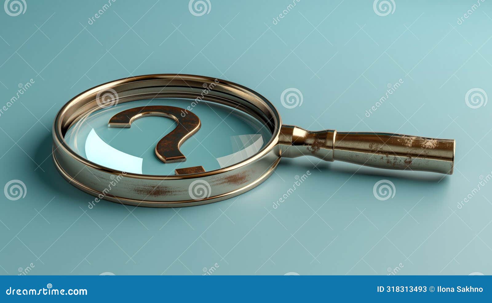 Question Mark Under Magnifier Glass Stock Illustration - Illustration ...