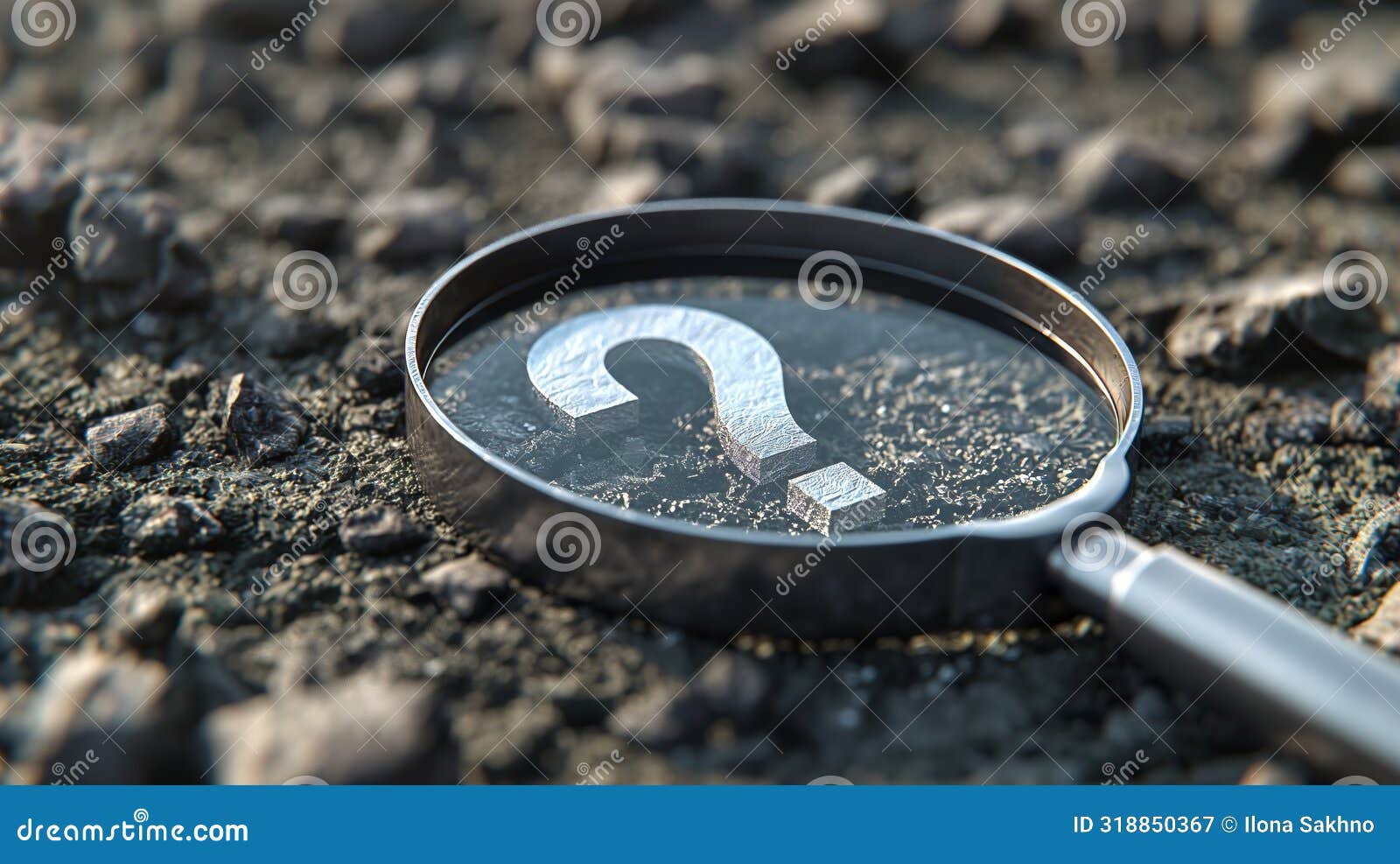 Question Mark Under Magnifier Glass Stock Illustration - Illustration ...
