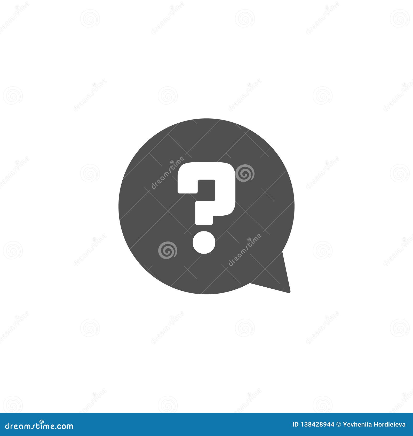 Question Mark Vector Icon. Help or Question Speech Bubble Sign. FAQ ...